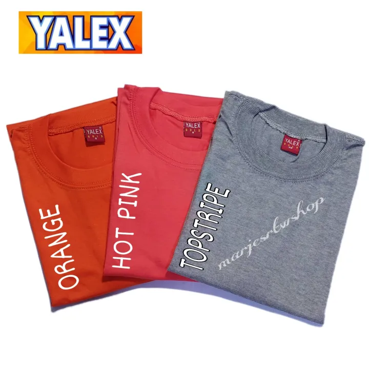 Yalex Plain T-shirt UNISEX (On-hand) Topstripe,Hot pink,Orange | Lazada PH