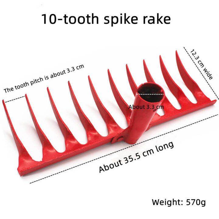 11-Tine Garden Heavy Duty Rake Replacement Metal Steel Rake Head Only ...