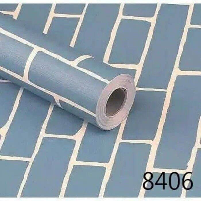 wallpaper bata biru 45cm x 10m | Lazada Indonesia