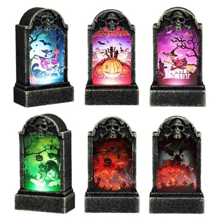 LED Graveyard Tombstone Decoration Tombstone Night Light Decor for ...