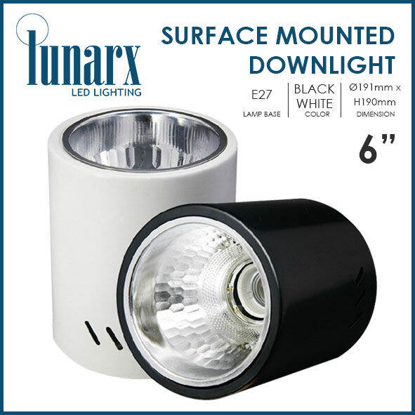 Lunarx Surface Mounted Downlight | 6" Black/White Decor home Ceiling ...