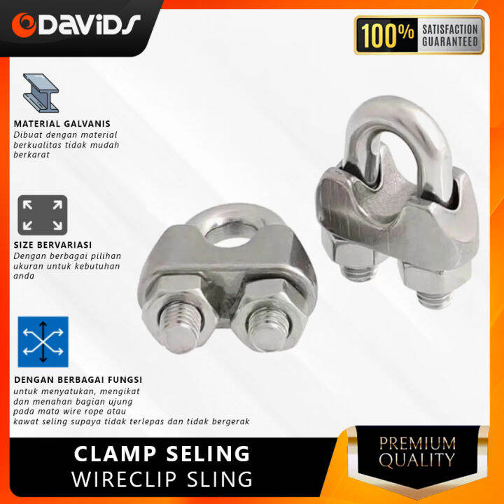 Klem Seling Clamp Sling Kuku Macan Galvanis Wire Rope Clip | Lazada ...