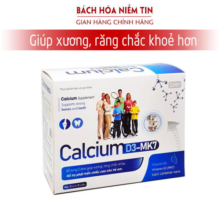 Calcium D3 Mk7 Viên Uống Bổ Sung Calci Vitamin D3 K2 Giúp Xương Chắc