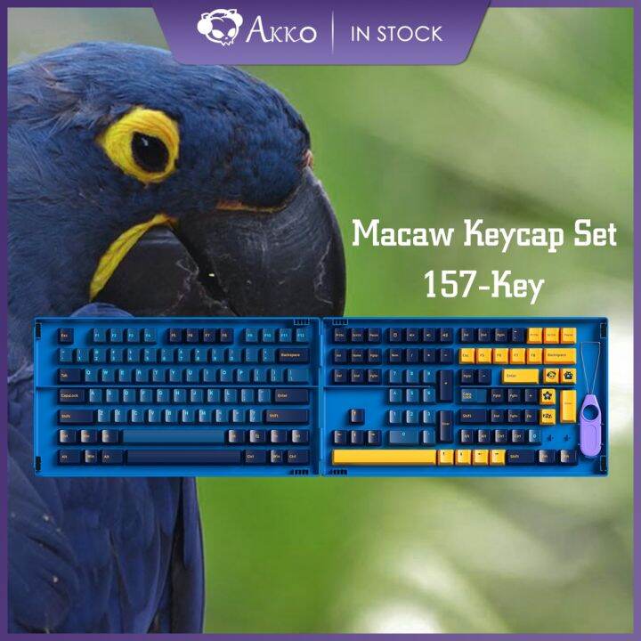Akko Macaw Keycap Set 199-Key Cherryasa Profile Full Keycaps PBT Double ...