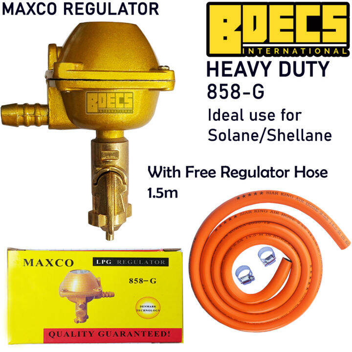 Maxco LPG Regulator For Shellane & Solane 858G Heavy Duty with LPG Hose ...