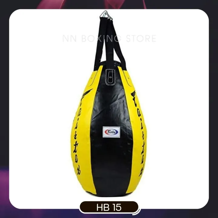 Fairtex กระสอบทราย แฟร์แท็กซ์ โพลี่ HB15 สีเหลือง หนังเทียมเกรดพรีเมี่ยม (ไม่บรรจุ) Fairtex ...