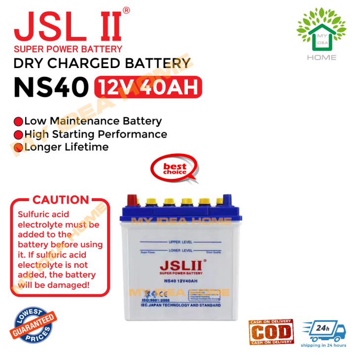 JSL II Brand Dry Charged Battery 12V 40AH Automotive Battery NS40 Super ...