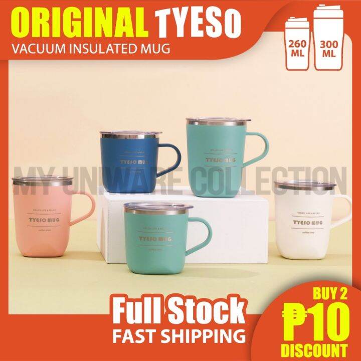 Tyeso Insulated Tumbler Coffee Mugs Vacuum With Handle Double Wall Hot and Cold Cups 260ML/300ML ...