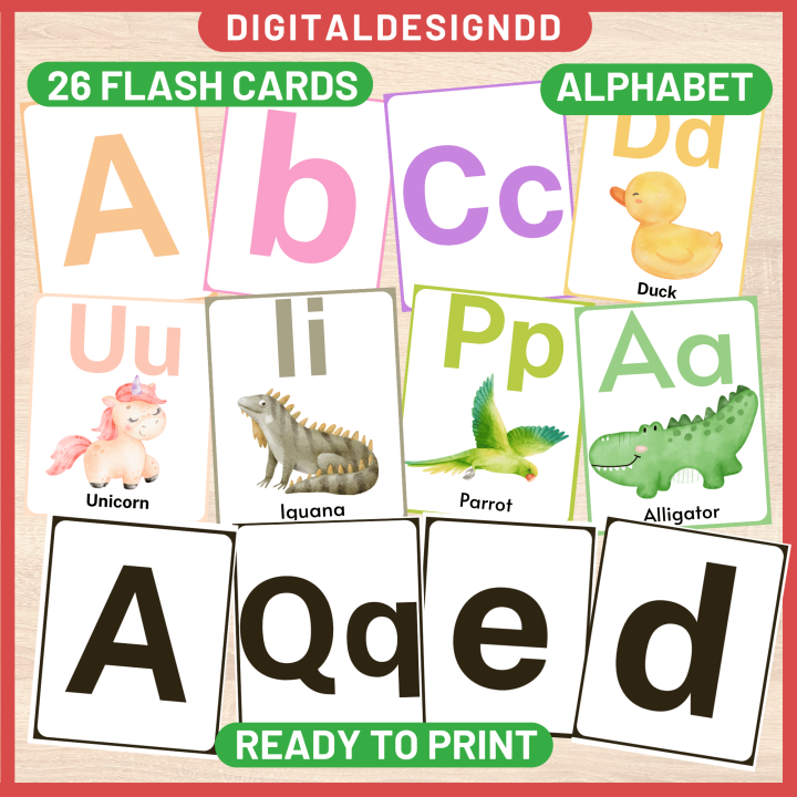ABC Alphabet Digital PDF Flash Cards for baby toddler preschool Flash ...