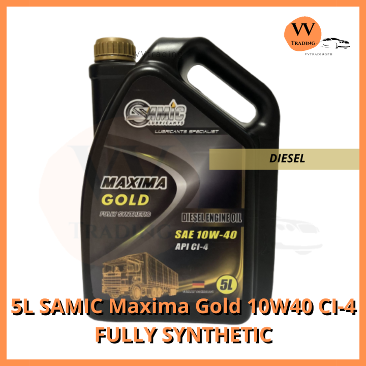 5L SAMIC LUBRICANT Maxima Gold 10w40 CI-4 Fully Synthetic | Lazada PH