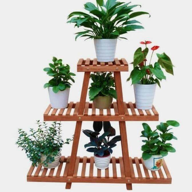 rak pot bunga dari kayu rak serbaguna minimalis murah | Lazada Indonesia