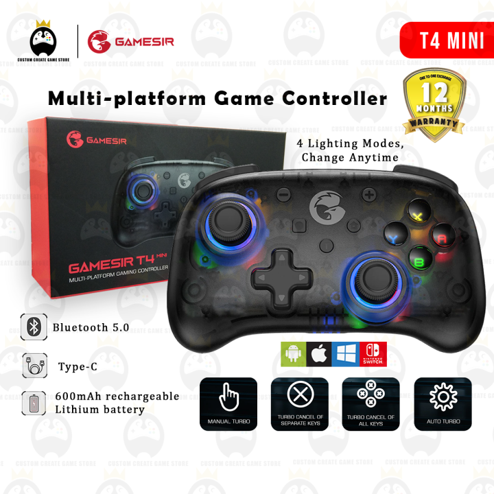 GameSir T4 Mini Bluetooth switch controller gamepad for Nintendo Switch Apple Arcade and MFi ...