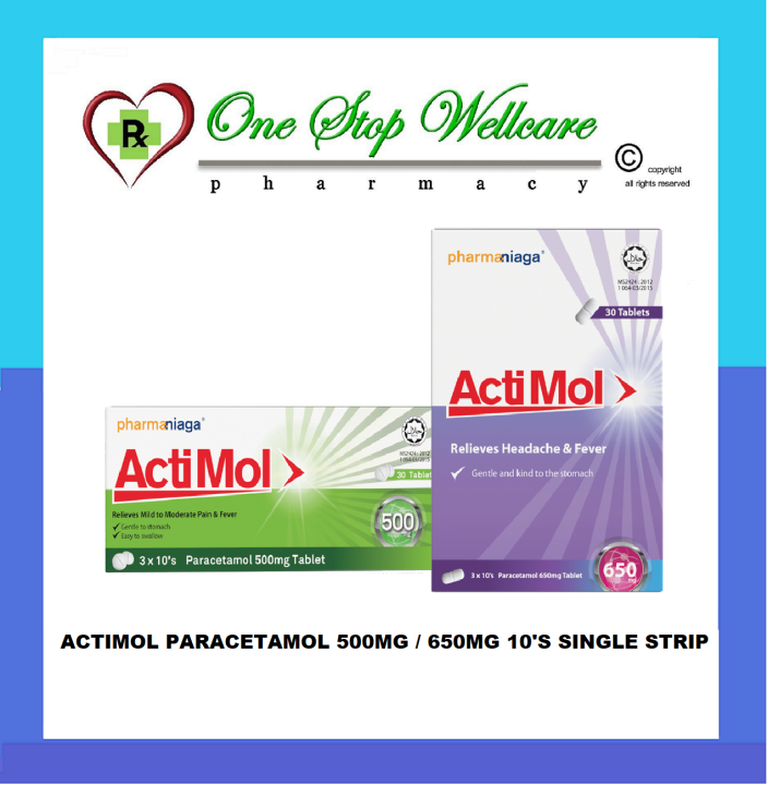 ACTIMOL PARACETAMOL 500MG / 650MG (EXP:12/2024) | Lazada