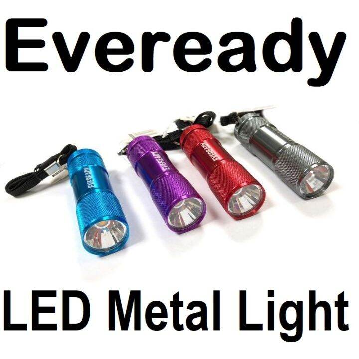 Eveready Compact LED Metal Light Flashlight Torch Flash Light Batteries ...
