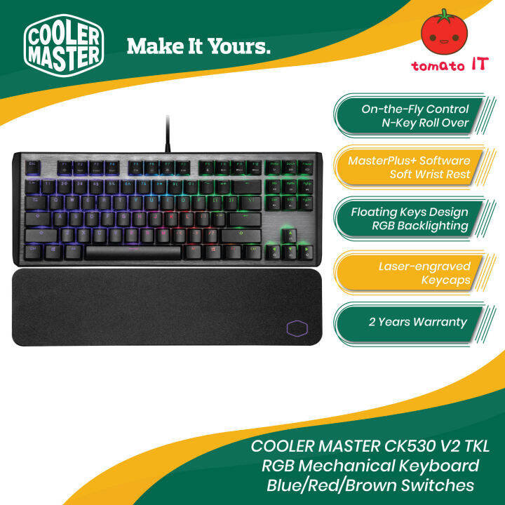 COOLER MASTER CK530 V2 TKL RGB Mechanical Keyboard - Blue/Brown/Red ...