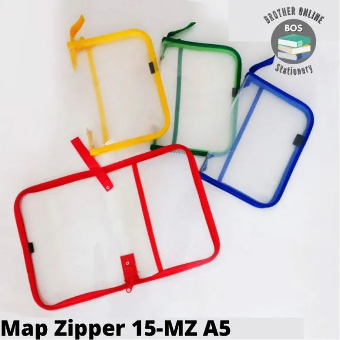 BOS Map Zipper A5/Map Sleting/Zipper Bag/File Sleting/Tas/Ukuran Buku ...