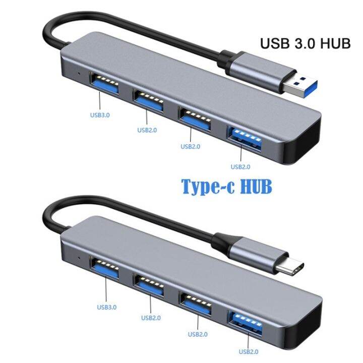 4 Port USB 3.0 Hub Splitter for Laptop USB Hub 2.0 Powered 5Gbps ...