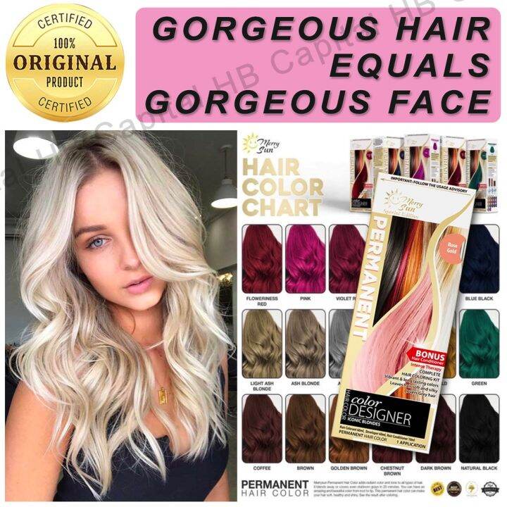 Merry Sun Permanent Hair Color With Hair Therapy | Lazada PH