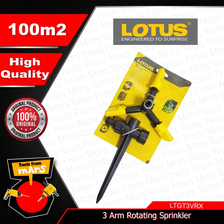 LOTUS Garden 3 Arm Rotating Sprinkler LTGT3VRX •TOOLS FROM MARS ...