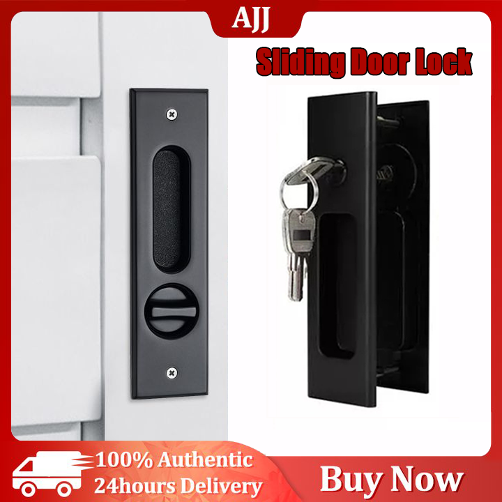 【COD】24hours delivery (Black) Sliding Door Lock With Key Sliding Door ...