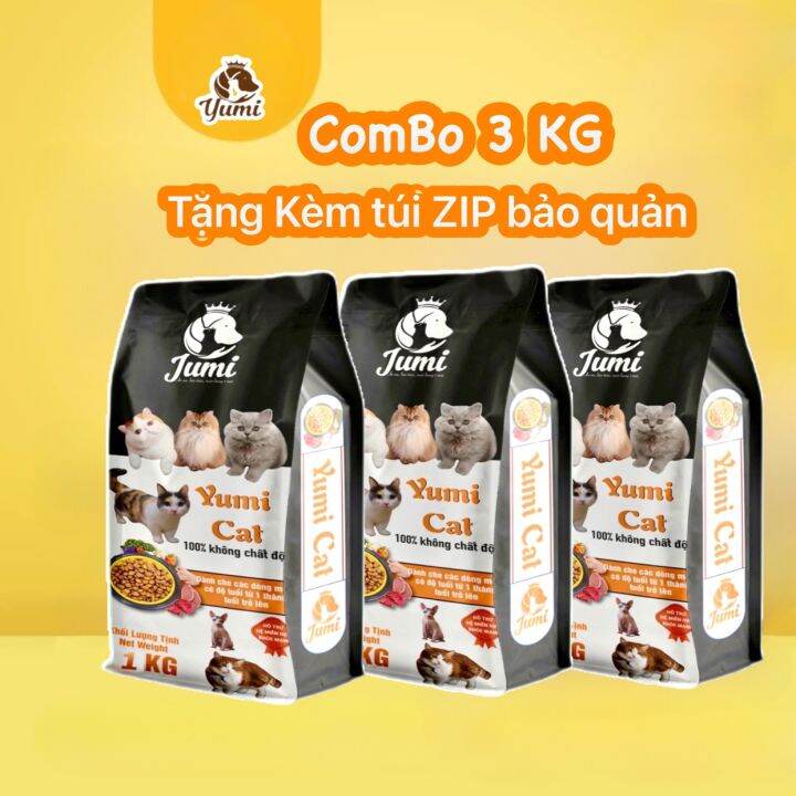 3KG Thức ăn hạt cho mèo Yumi hạt nhỏ đầy đủ dưỡng chất Yumi Cat 3KG ...