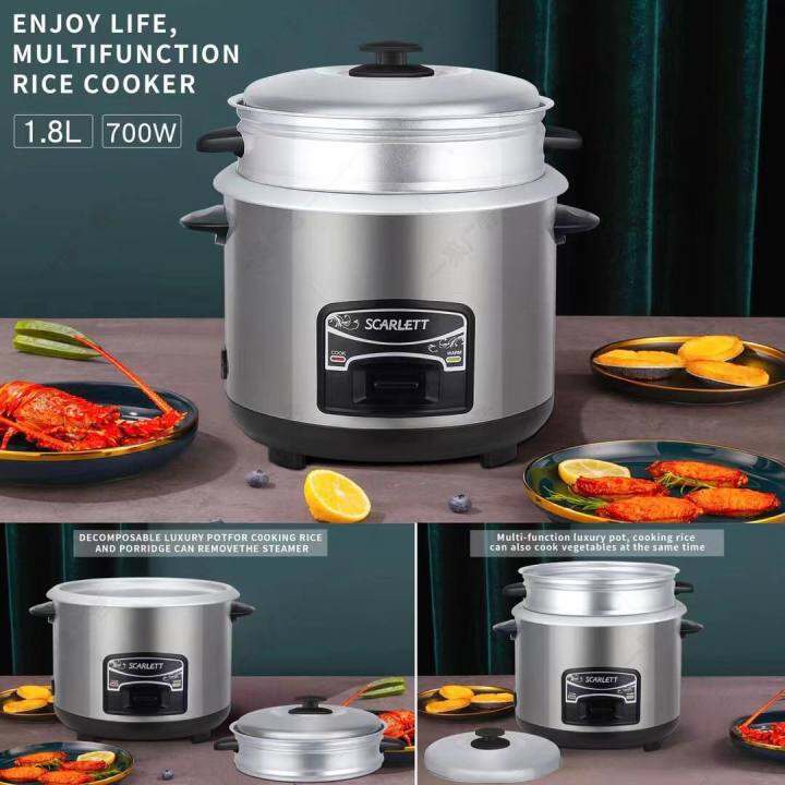 1.8L Original Scarlett brand Rice cooker with steamer 700watts | Lazada PH