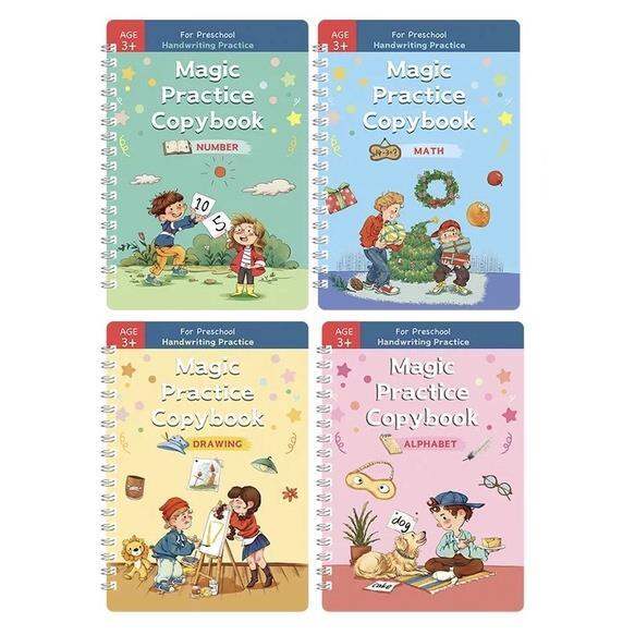 jiaow Magic Practice Copy Book Set Reusable Workbooks for Kids ...