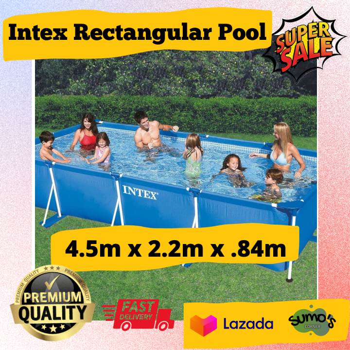 Sumo's 4.50m x 2.20m x .84m Intex Frame Set Rectangular Swimming Pool ...