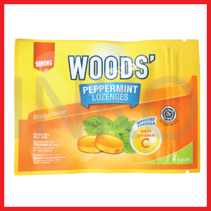 WOODS PEPPERMINT LOZENGES STRONG ORANGE FLAVOUR 15GR | Lazada Indonesia