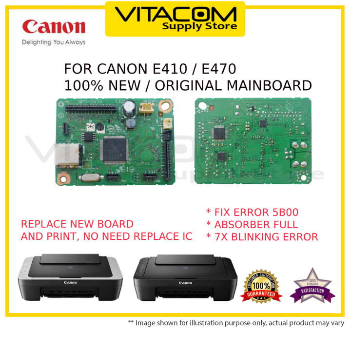CANON E410 E470 ORIGINAL & NEW MAINBOARD FIX ERROR 5B00, COUNTER ERROR ...