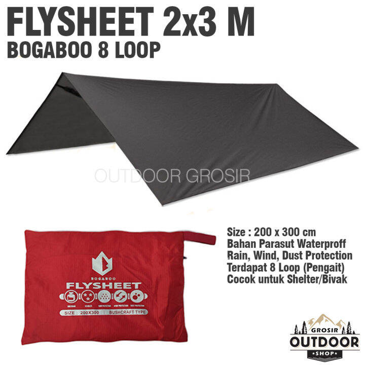 Flysheet 2x3 Meter 8 Loop Ultralight Waterproof - Pelapis Pelindung Tenda Camping Bushcraft ...