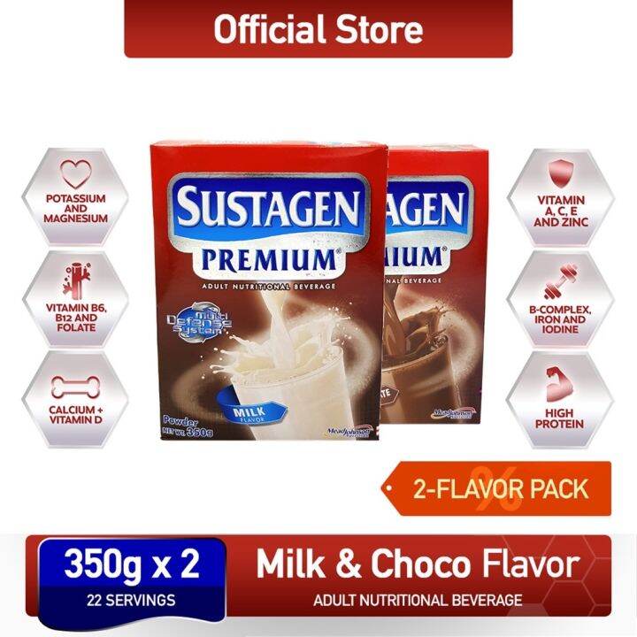 Gcv.ph Sustagen Premium Adult Nutritional Beverage 700g (Milk and Chocolate 2 Flavor Pack - 350g ...