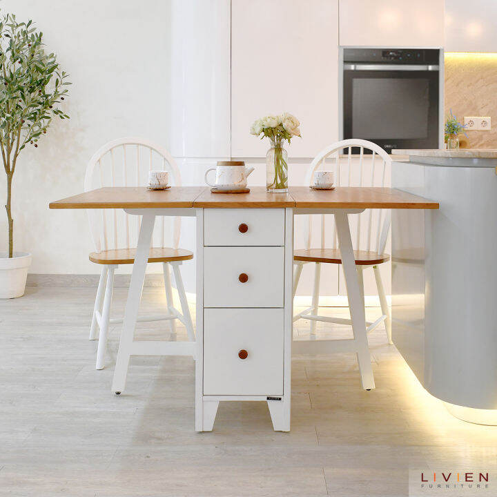 Livien Meja Makan Lipat Serbaguna Dining Table Transformer Maple Story ...