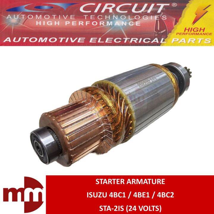 CIRCUIT Starter Armature for ISUZU 4BE1 / 4BC1 / 4BC2 24 VOLTS (STA-2IS ...