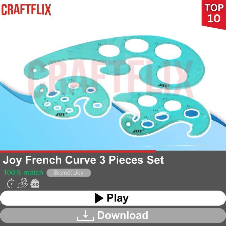 Art wub. JOY French Curve Ruler 3 pieces set, Drawing template tool 3 ...