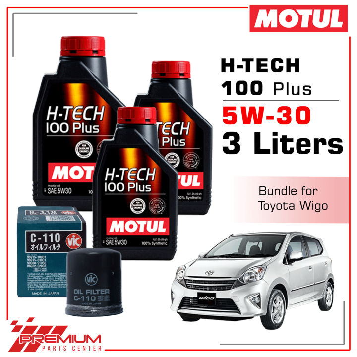 Motul H-Tech 100 Plus 5W-30 Gasoline Oil API SP 3 Liters Bundle for ...