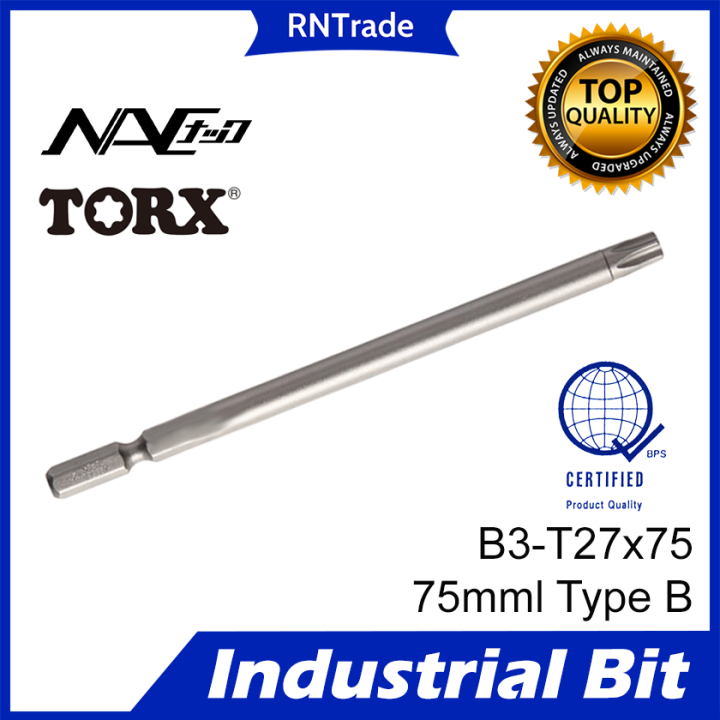 NAC Torx Bit INTERNAL B3-T27X75 T27 75mmL type B [ INDUSTRIAL BITS ...