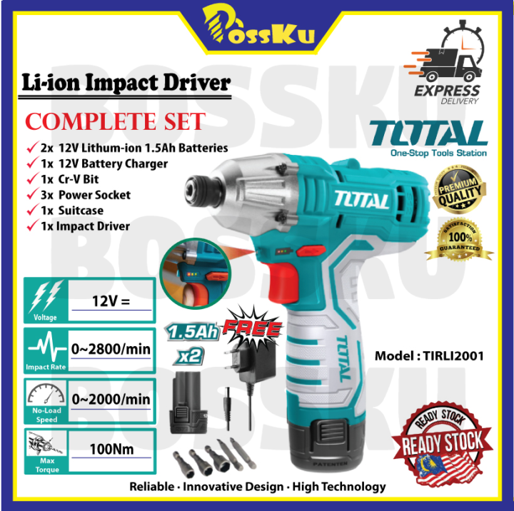 TOTAL Impact Driver 12V / Li-ion Impact Driver / Cordless Impact Driver ...