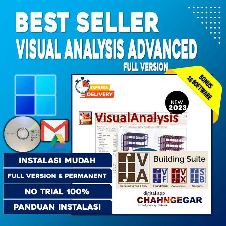 VisualAnalysis Advanced 2023 Full Lifetime Software Building Engineering Suite Analisis Struktur ...