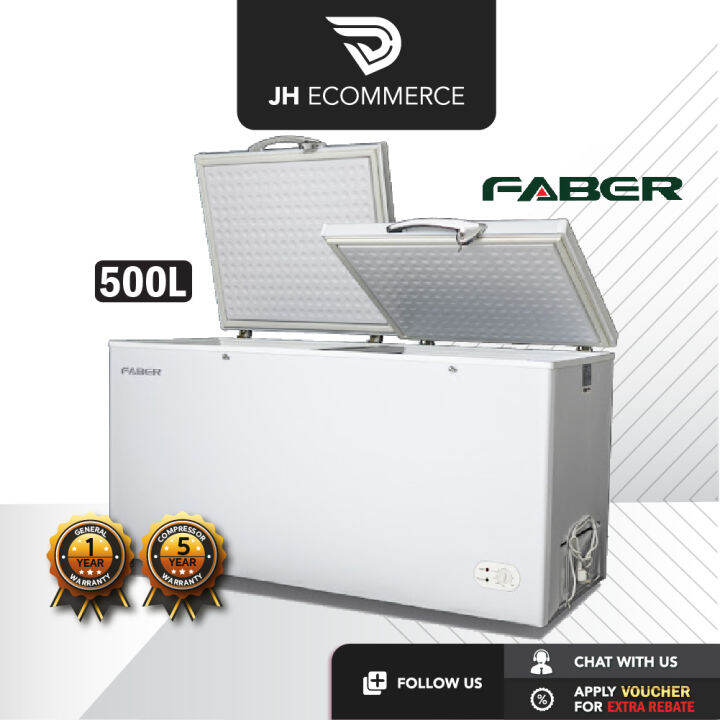 Faber 500L 2 Door Dual Function Chest Freezer FZ-F528 (N) | Direct Cooling System | Adjustable ...