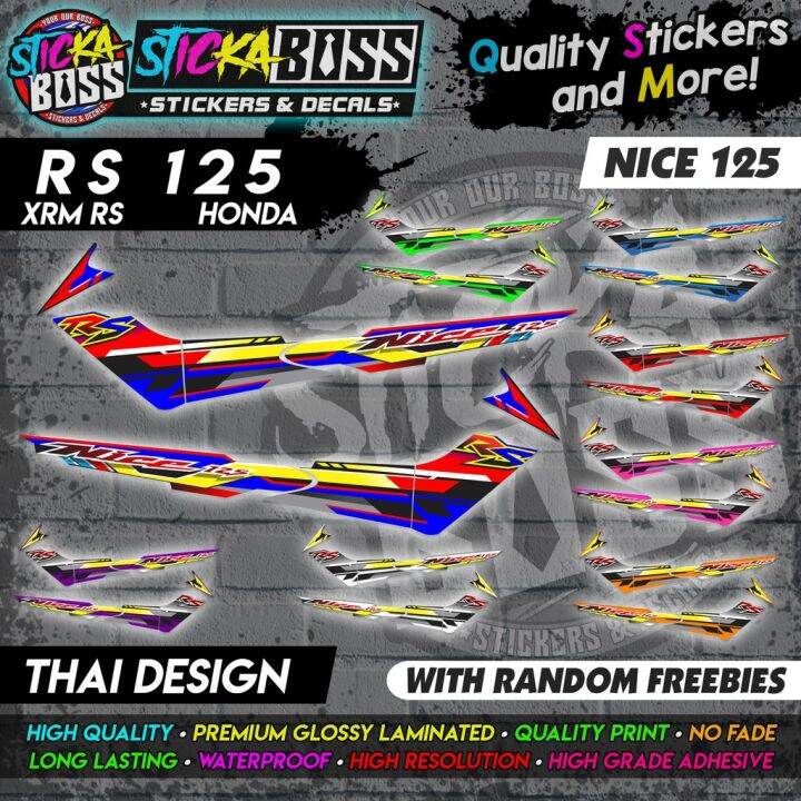 Nice 125 Rs 125 Decal - ASSORTED COLORS (Thai Design)【PREMIUM GLOSSY ...