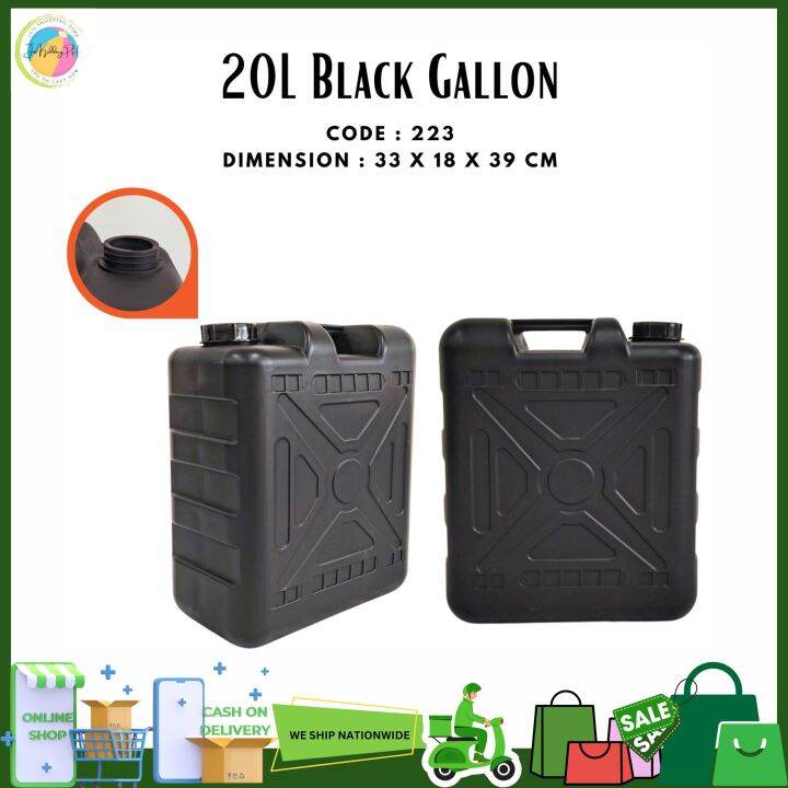 20L BLACK GALLON/GALLON/CONTAINER/PLASTIC CONTAINER/LAGAYAN NG TUBIG ...