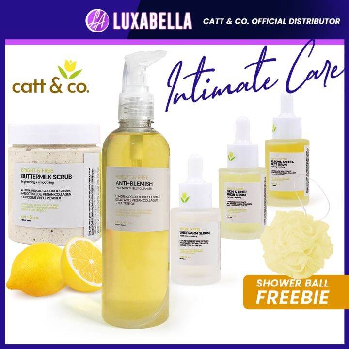 Catt & Co BRIGHT & FREE Bundle Set (Cleanser, Elbows, Butt, Knee ...