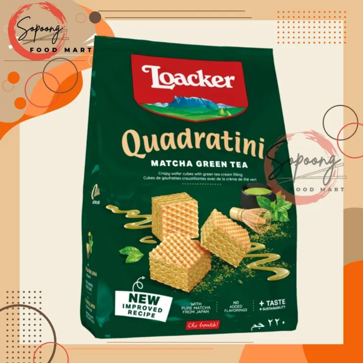 LOACKER QUADRATINI GREEN TEA MATCHA FLAVOURED WAFERS 125g | Lazada PH