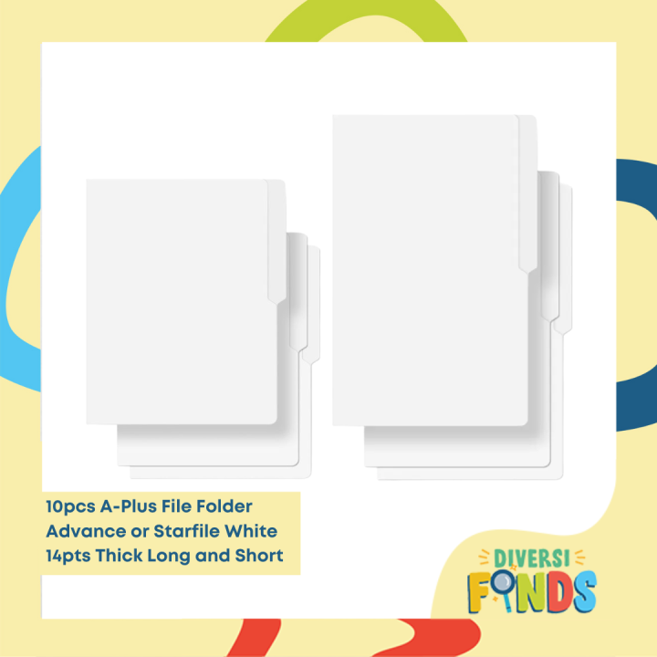 10pcs A-Plus File Folder Advance or Starfile White 14pts Thick Long and ...