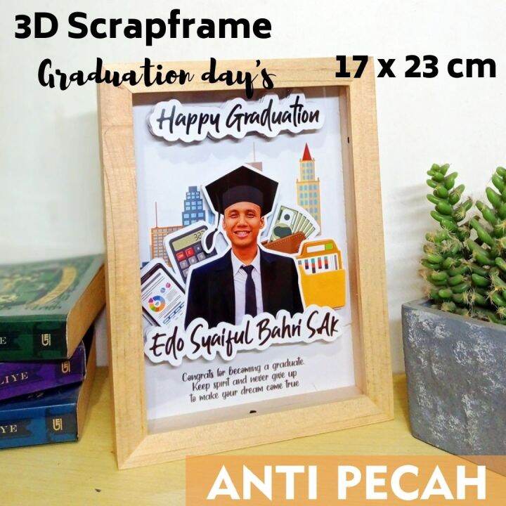 Kado Wisuda Scrap Frame 3D Foto Graduation Bisa Custom | Lazada Indonesia