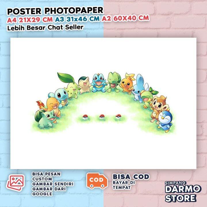 Poster Kartun Pokemon Pikacu Pika Terbaru Foster Hiasan Dinding Anak ...