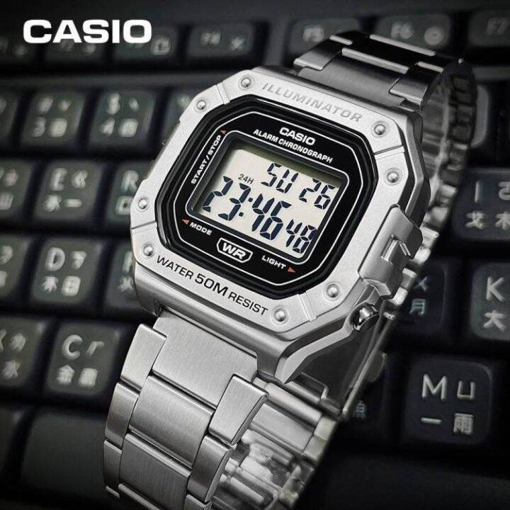 Casio W218HD-1AV, Chronograph Watch, Bracelet Band, Alarm, Illuminator ...
