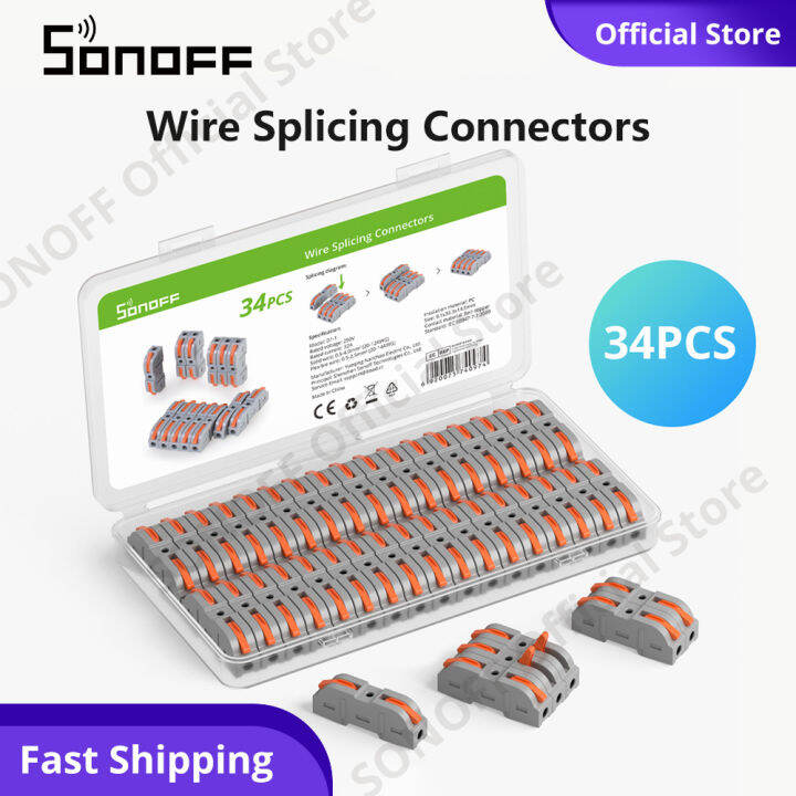 SONOFF 34PCS Wire Splicing Connectors Easy to Operate DIY Splice Tool ...