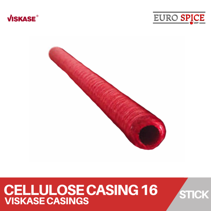 Euro Spice Cellulose Nojax Casing 16 Dark Cherry Red (Viskase) 3 Sticks ...